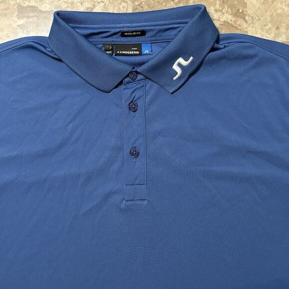 J.Lindeberg | Shirts | J Lindeberg Polo Shirt Mens Large Blue Kv Reg Tx ...